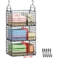 3-Tier Extra Large Closet Hanging Organizer with Dividers, Clothes ...