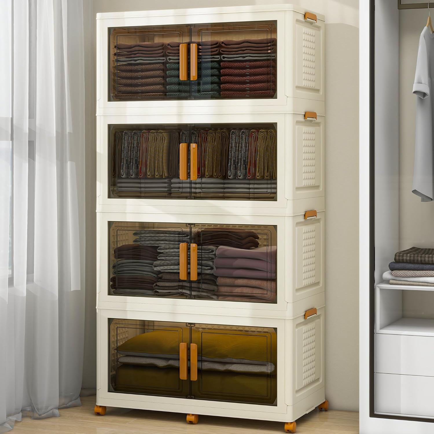 3 Tier Extra Large Stackable Storage Bins with Lid 142 QT/Tier ...