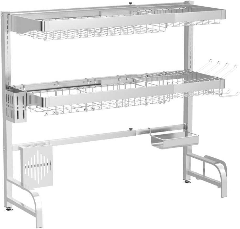 3 Tier Extra Large Stainless Steel Expandable Over The Sink Dish ...