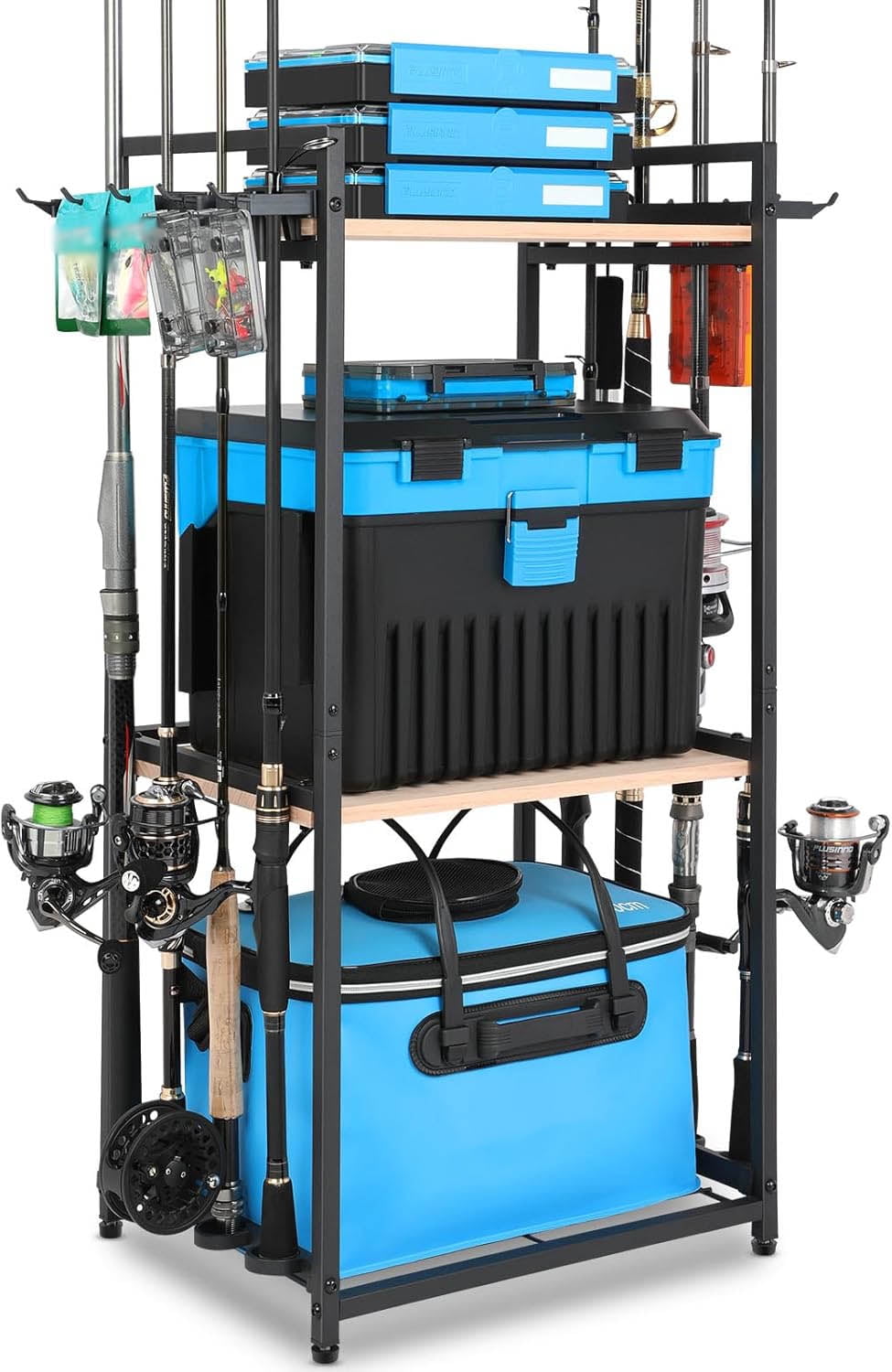 3 Tier Fishing Rod Holder, Fishing Pole Holders for Garage, Fishing Rod ...