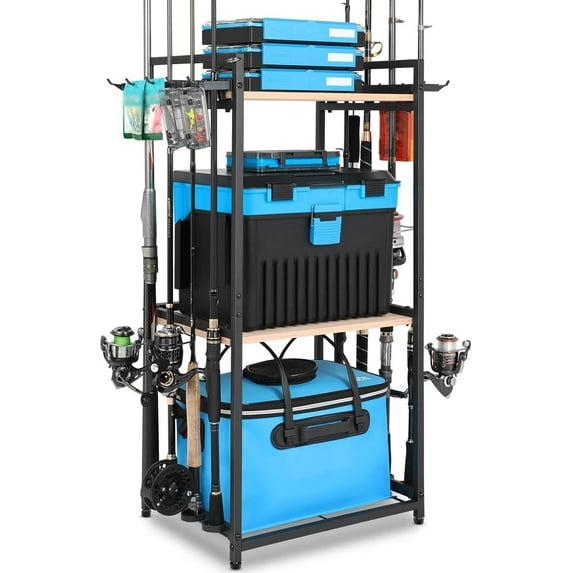 3 Tier Fishing Rod Holder, Fishing Pole Holders for Garage, Fishing Rod ...