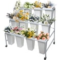 3 Tier Flower Display Stand, Heavy Duty Flower Stand, Moving Plant Cart ...