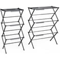 3 Tier Foldable Clothes Drying Rack Indoor Outdoor Metal Laundry Rack ...