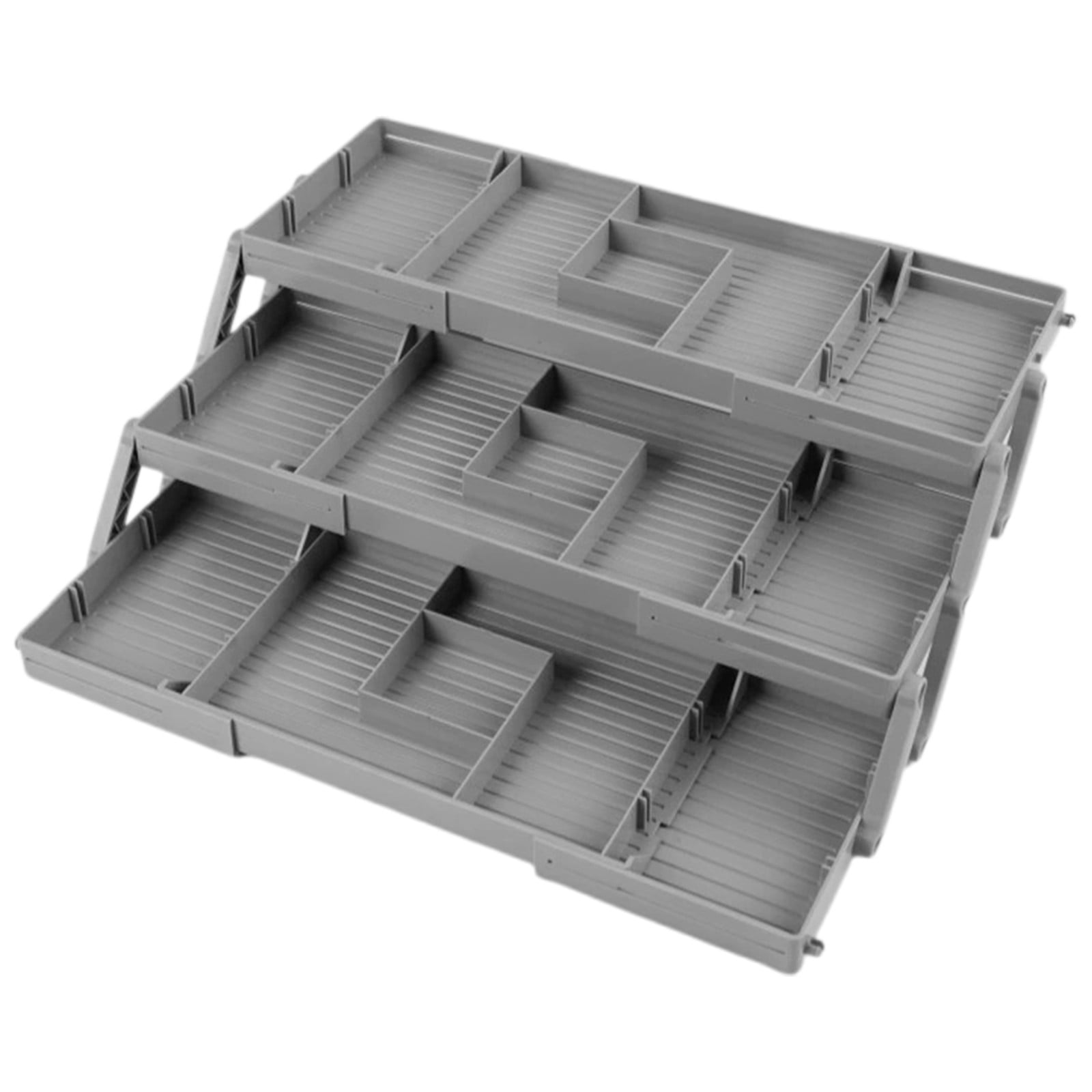 3 Tier Foldable Expandable Smart Drawer Organizer ， Multi Level Collapsible Shallow Junk Drawer ...