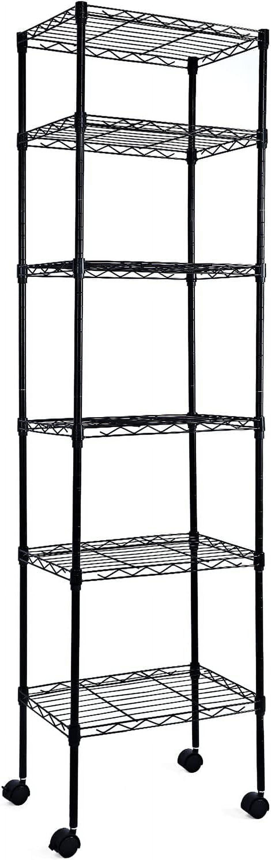 3-Tier Foldable Metal Rack, 27.95" D x 13.39" W x 33.85" H Storage ...