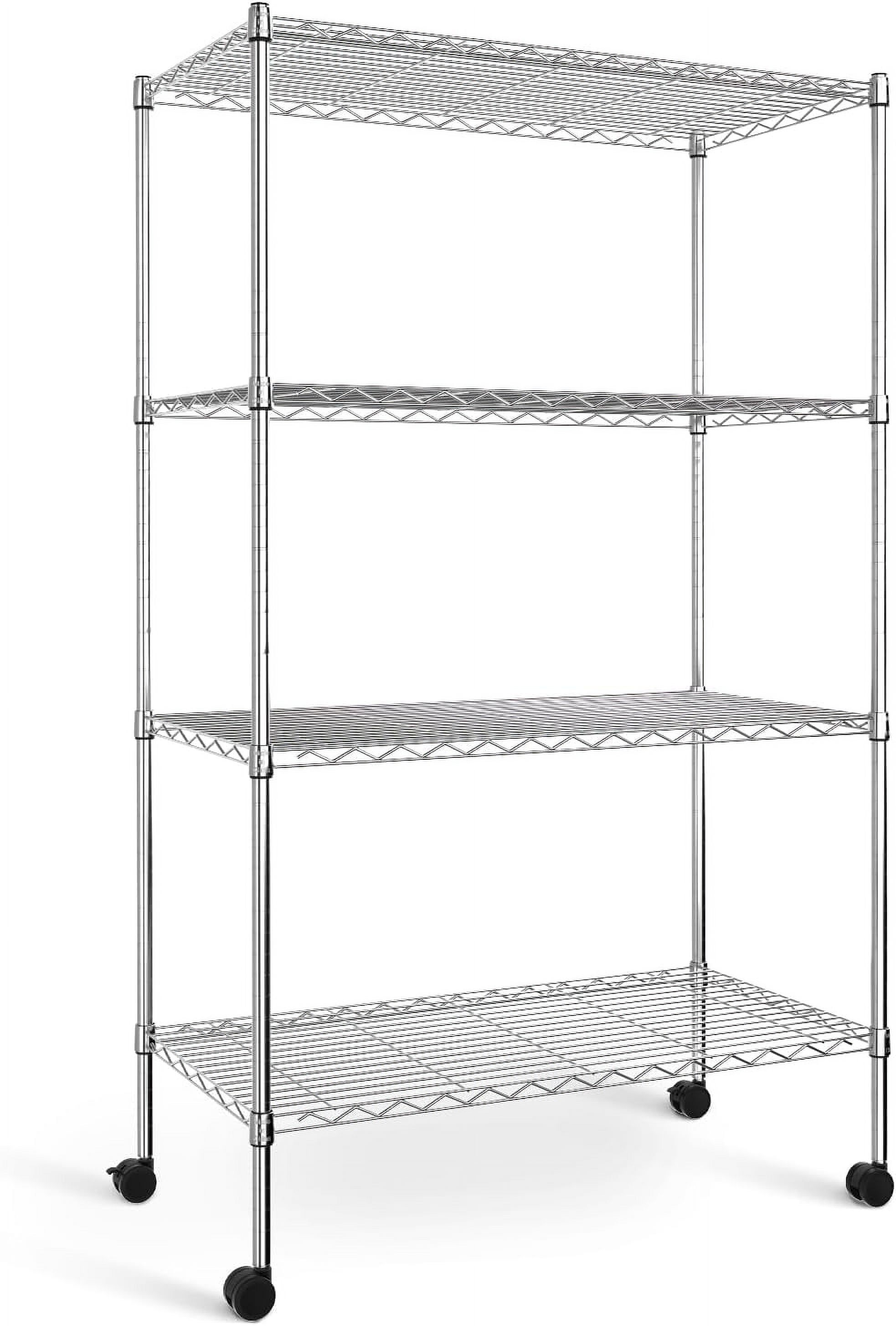 3-Tier Foldable Metal Rack, 27.95" D x 13.39" W x 33.85" H Storage ...
