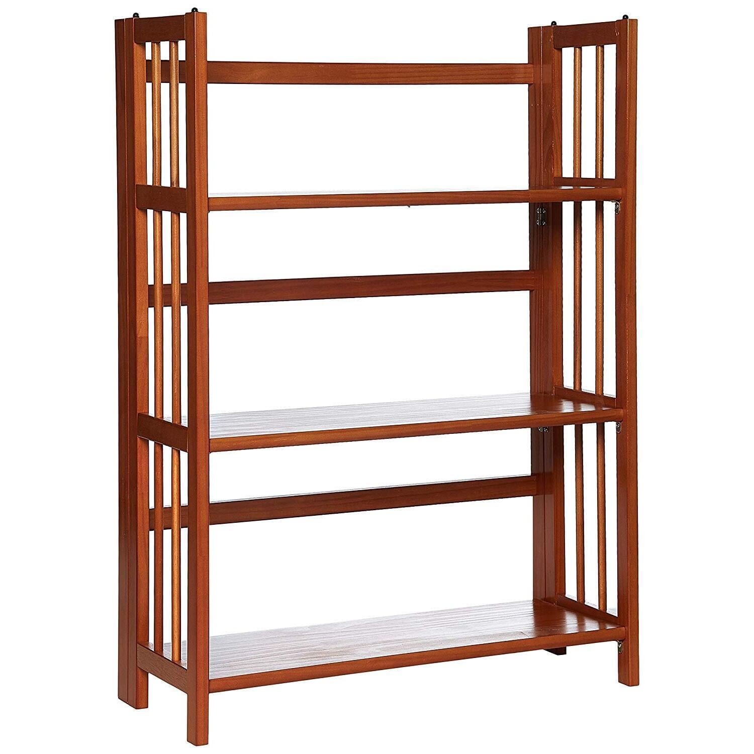 3 Tier Folding Bookcase Honey Oak 38 inches high x 27.5 inches wide x ...