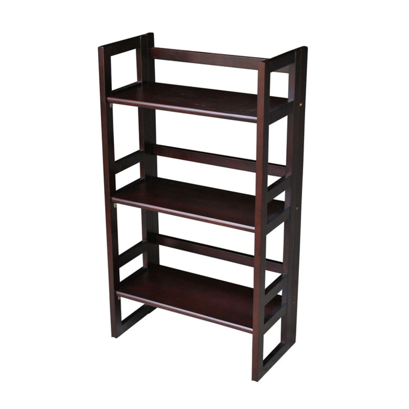 3 Tier Folding Student Bookcase - Espresso - Walmart.com