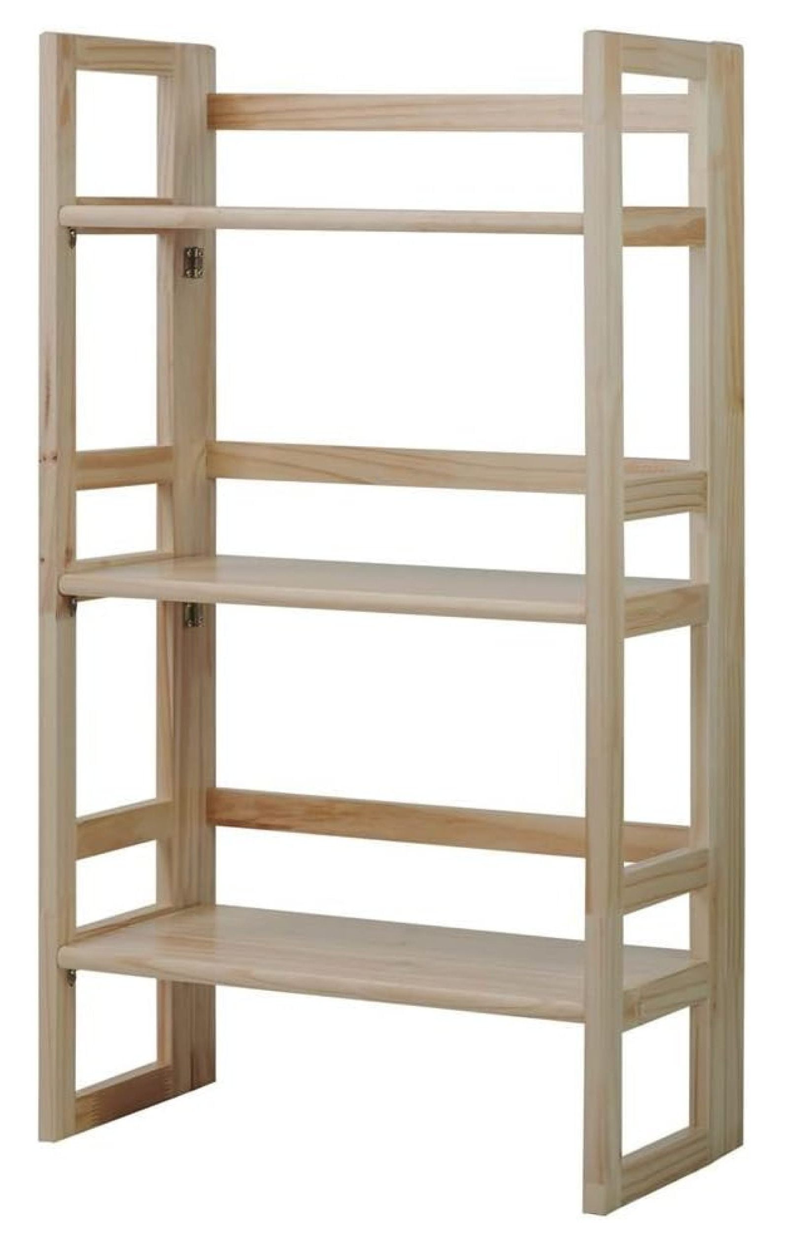 3-Tier Folding Student Bookcase in Natural Finish - Walmart.com