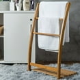 3-Tier Freestanding Towel Drying Rack Bamboo Bathroom Clothes Storage ...