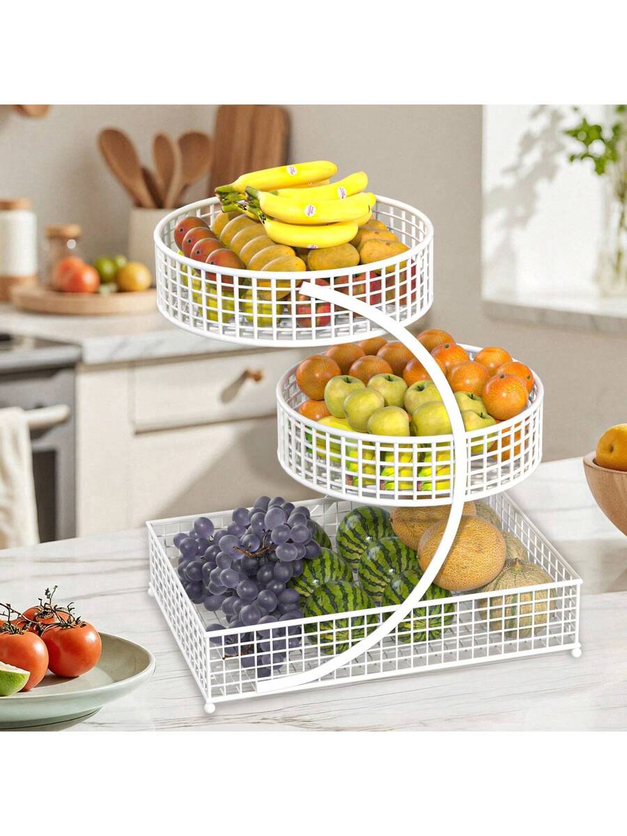 3 Tier Fruit Basket Countertop Fruit Vegetable Basket Bowl For Kitchen ...