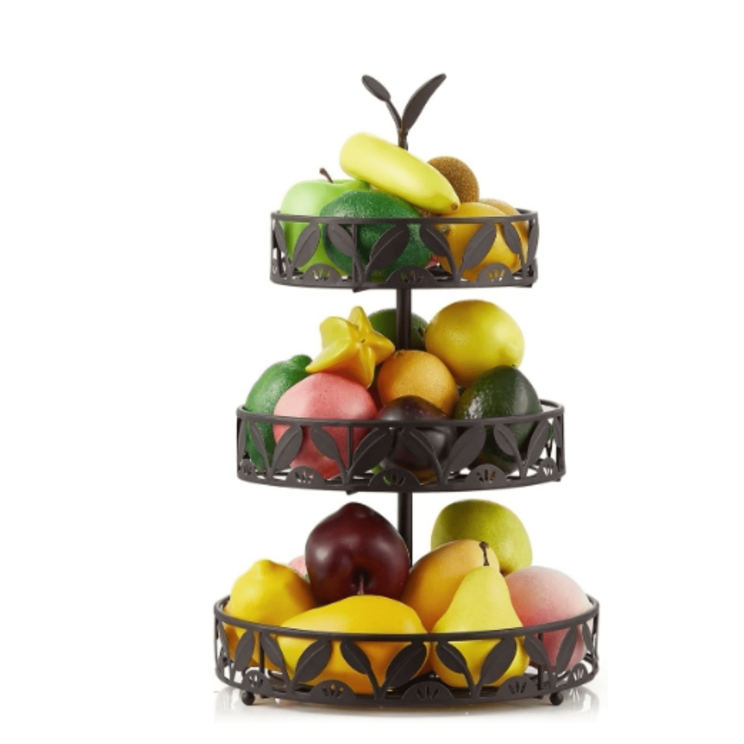 3 Tier Fruit Basket for Kitchen, Fruit Bowl Holder, Detachable Fruit ...