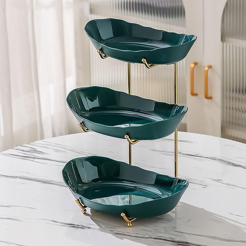 3 Tier Fruit Bowl, Kitchen Counter 3 Tiered Fruit Stand, Tiered Modern ...