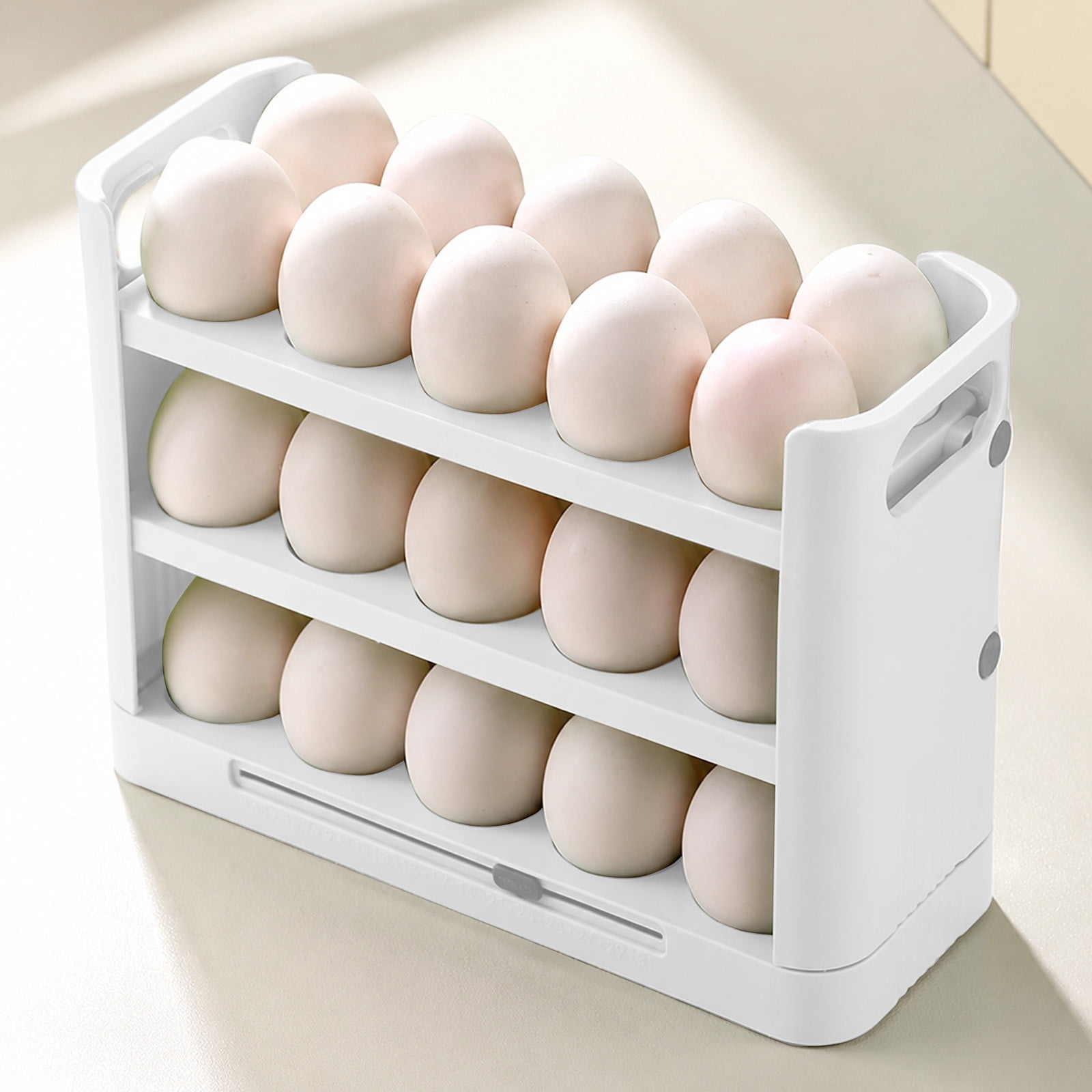 3-Tier Green Egg Storage Container, Fridge Door Organizer Rack with ...
