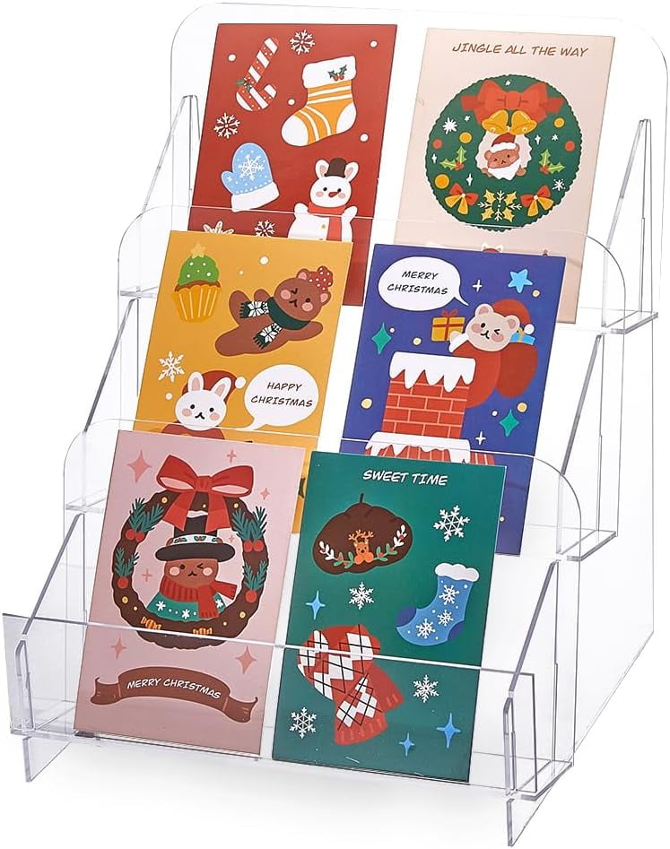 3-Tier Greeting Card Display Stand Acrylic Sticker Display Stand ...