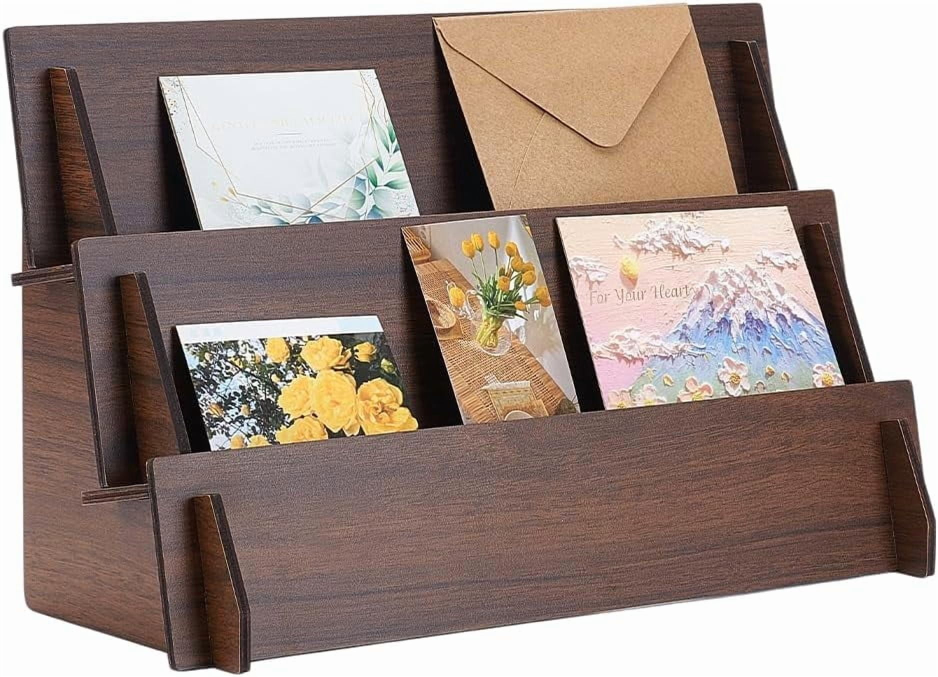 3 Tier Greeting Card Display Stand Retail Wooden Display Riser Wood ...