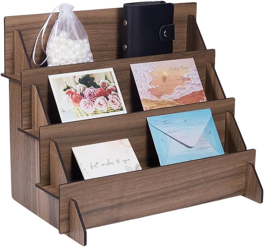 3 Tier Greeting Card Display Stand Wood Retail Display Rack Portable ...