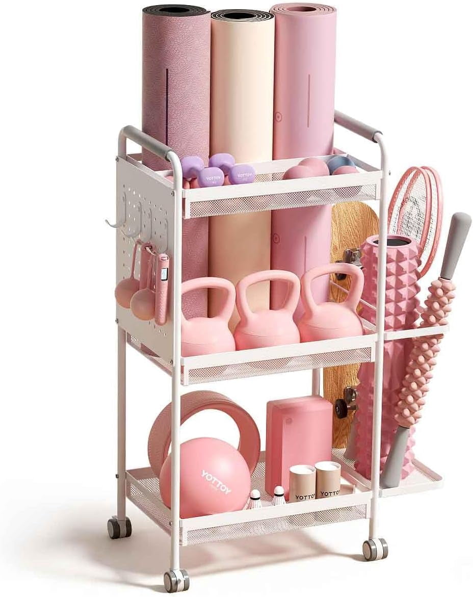 3-Tier Gym Storage Rack for Home Gym–Multi-Functional Weight Rack ...