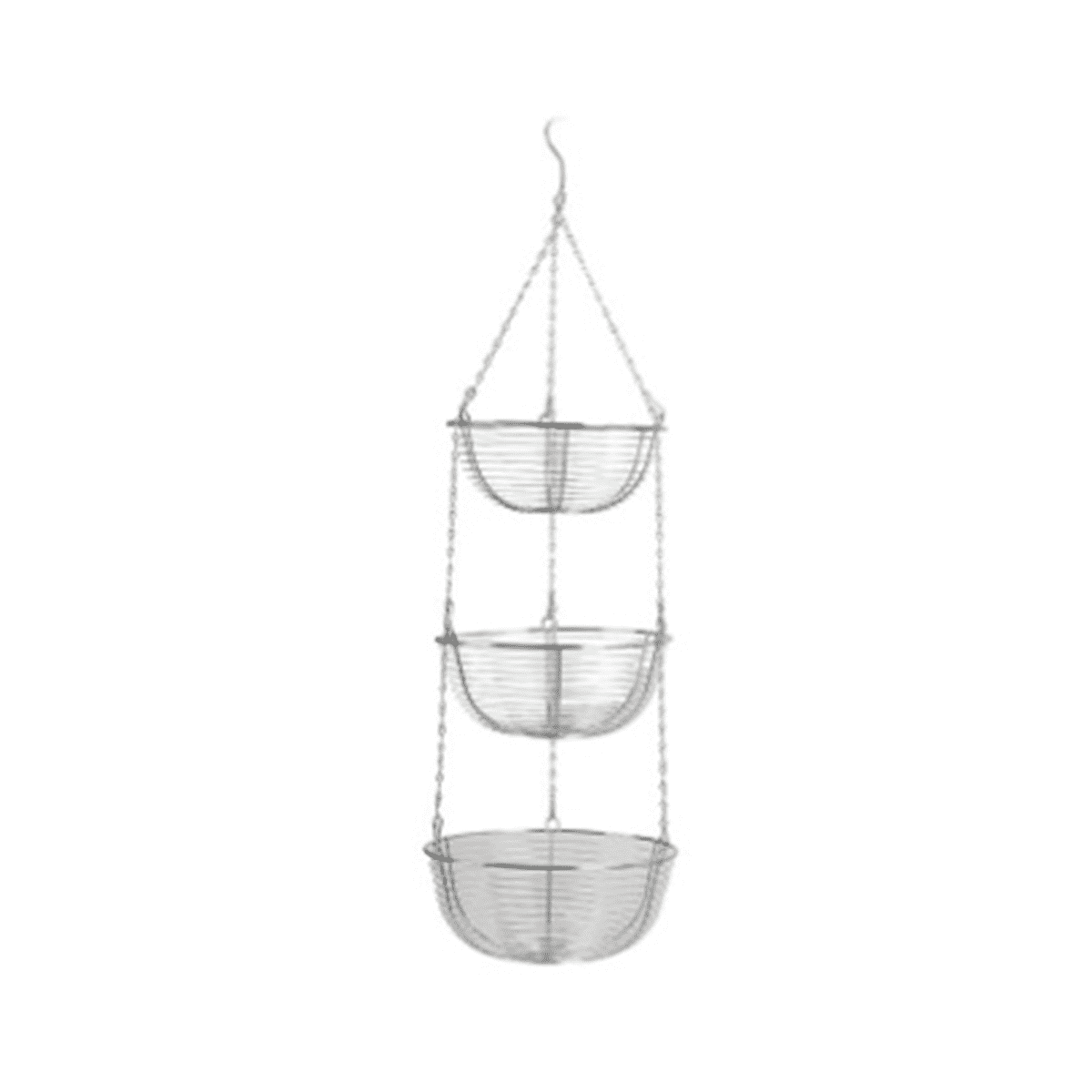 3-Tier Hanging Basket Fruit Organizer Kitchen Heavy Duty Wire Organizer ...