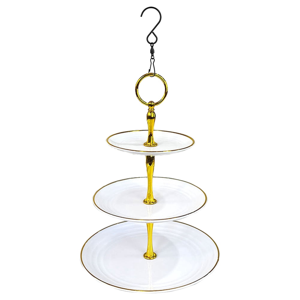 3-Tier Hanging Bird Bath and Feeder Outdoor Garden Round Plastic Bird ...