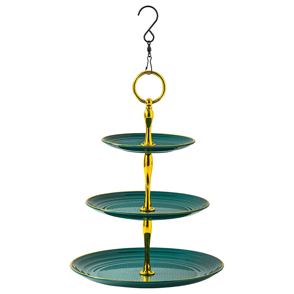 3-Tier Hanging Bird Bath and Feeder Outdoor Garden Round Plastic Bird ...