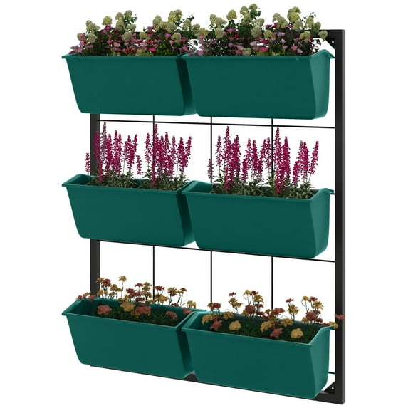 3-Tier Hanging Planter with 6 Pots for Indoor and Outdoor Use, Wall ...