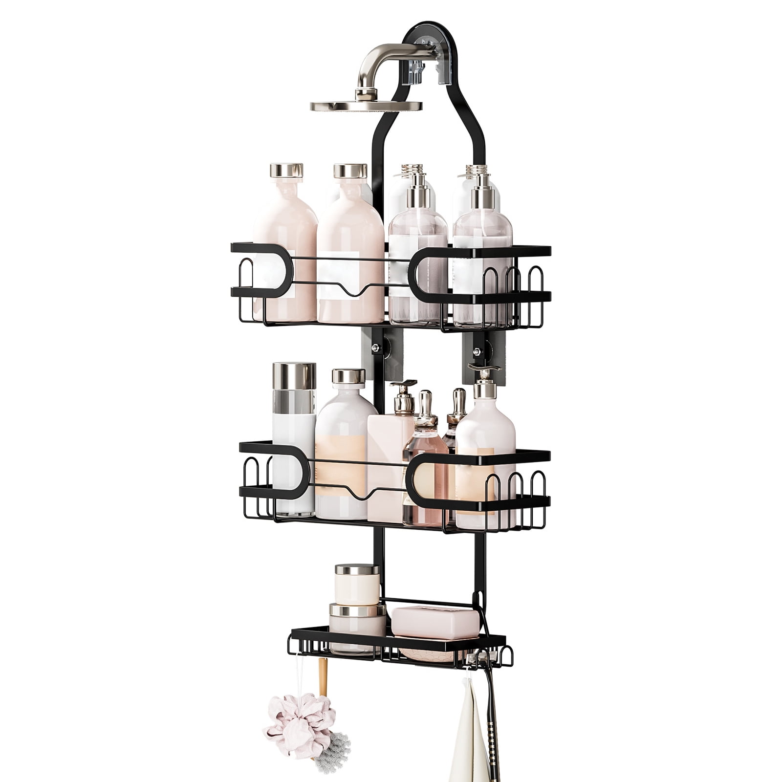 Bigking Rust-Proof Shower Box Organizer, 3-Tier Hanging Shower Rack ...