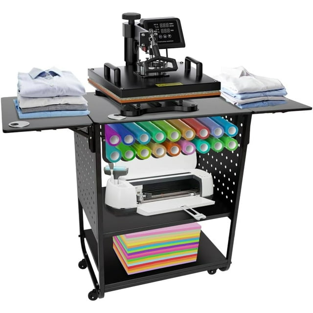 3 Tier Heat Press Table, Movable Heavy Duty Heat Transfer Machine Stand ...
