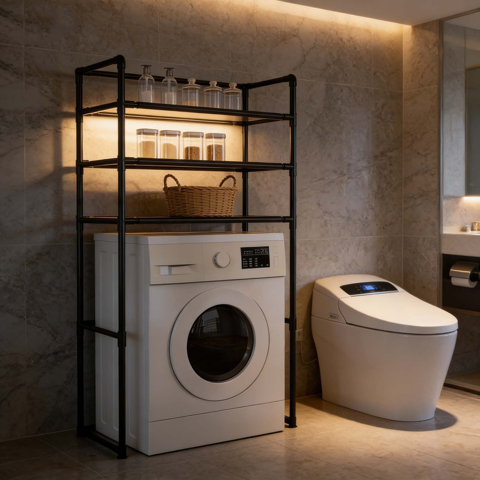 3-Tier Heavy-Duty Over Washer and Dryer Shelves |Expandable Washing ...