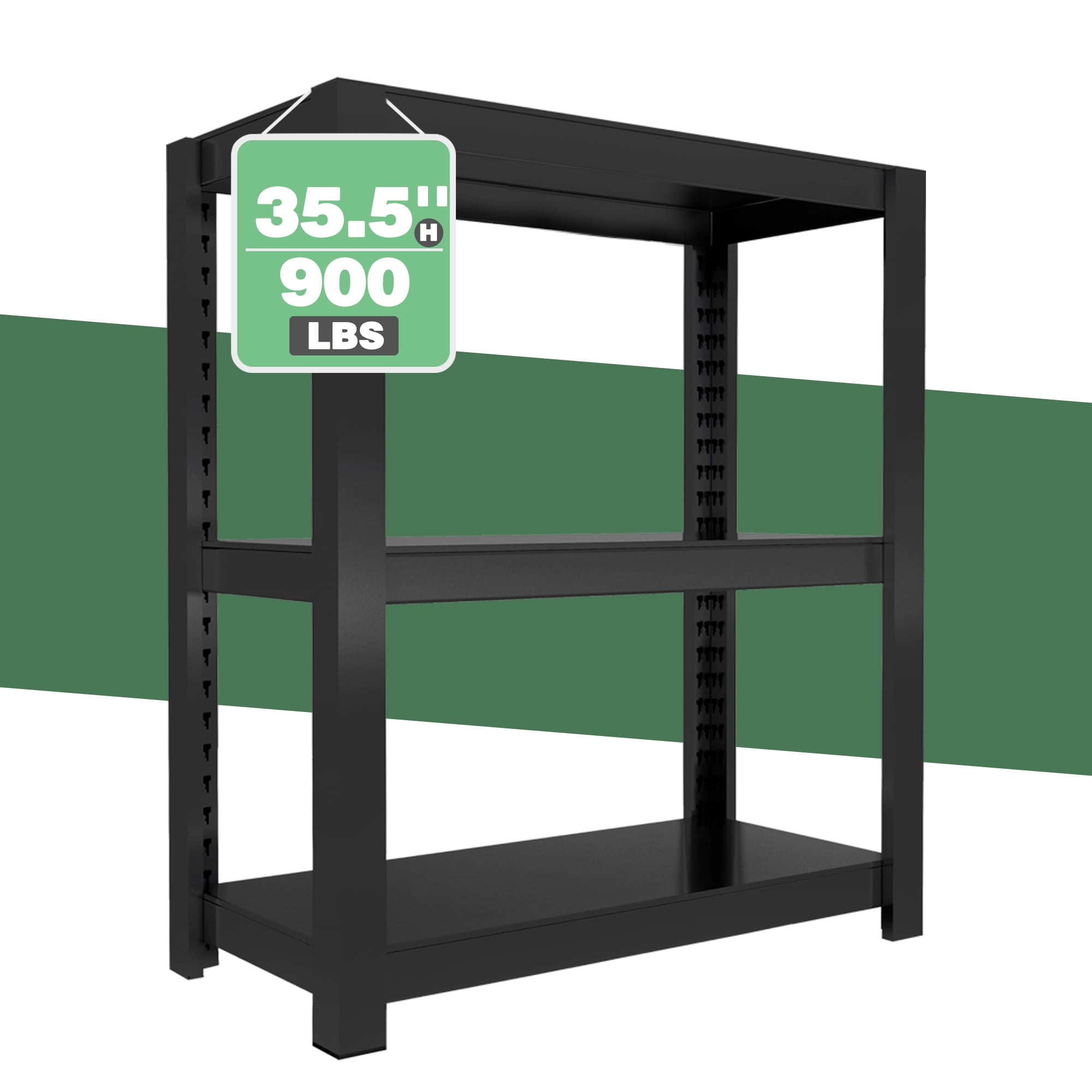 3-Tier Heavy-Duty Shelving, Adjustable Metal Garage Storage Shelves ...