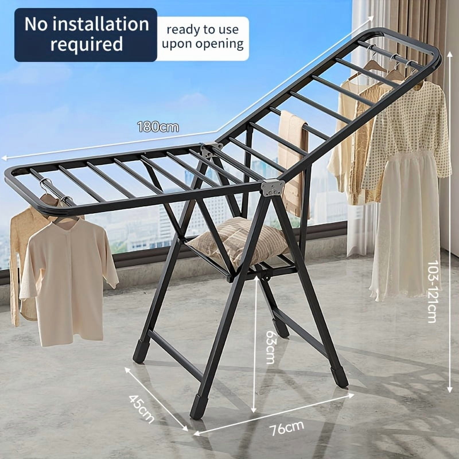 3-Tier Heavy-Duty Stainless Steel Foldable Clothes Drying Rack with ...