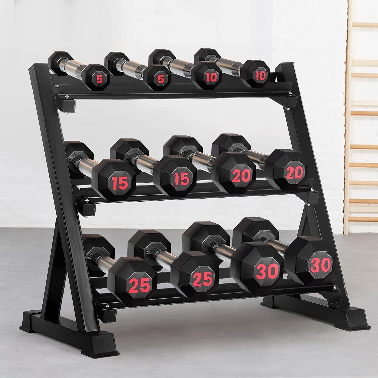 3 Tier Heavy Duty Steel Dumbbell Rack Adjustable Width Weight Rack ...