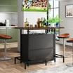 Tribesigns Rattan Home Bar Unit, Farmhouse 4-Tier Bar Table with 4 ...