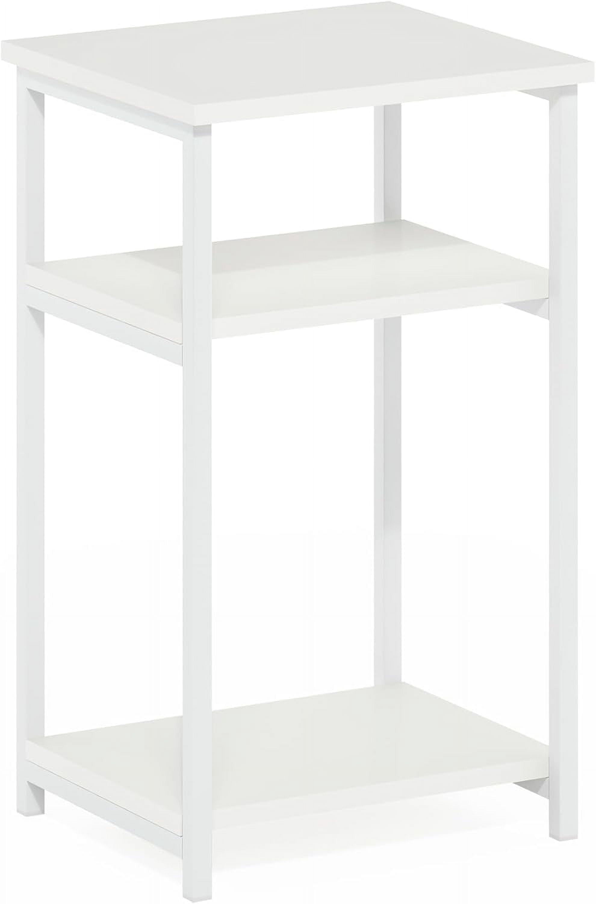 3-Tier Industrial Metal Frame End Table with Storage Shelves, 1-Pack ...