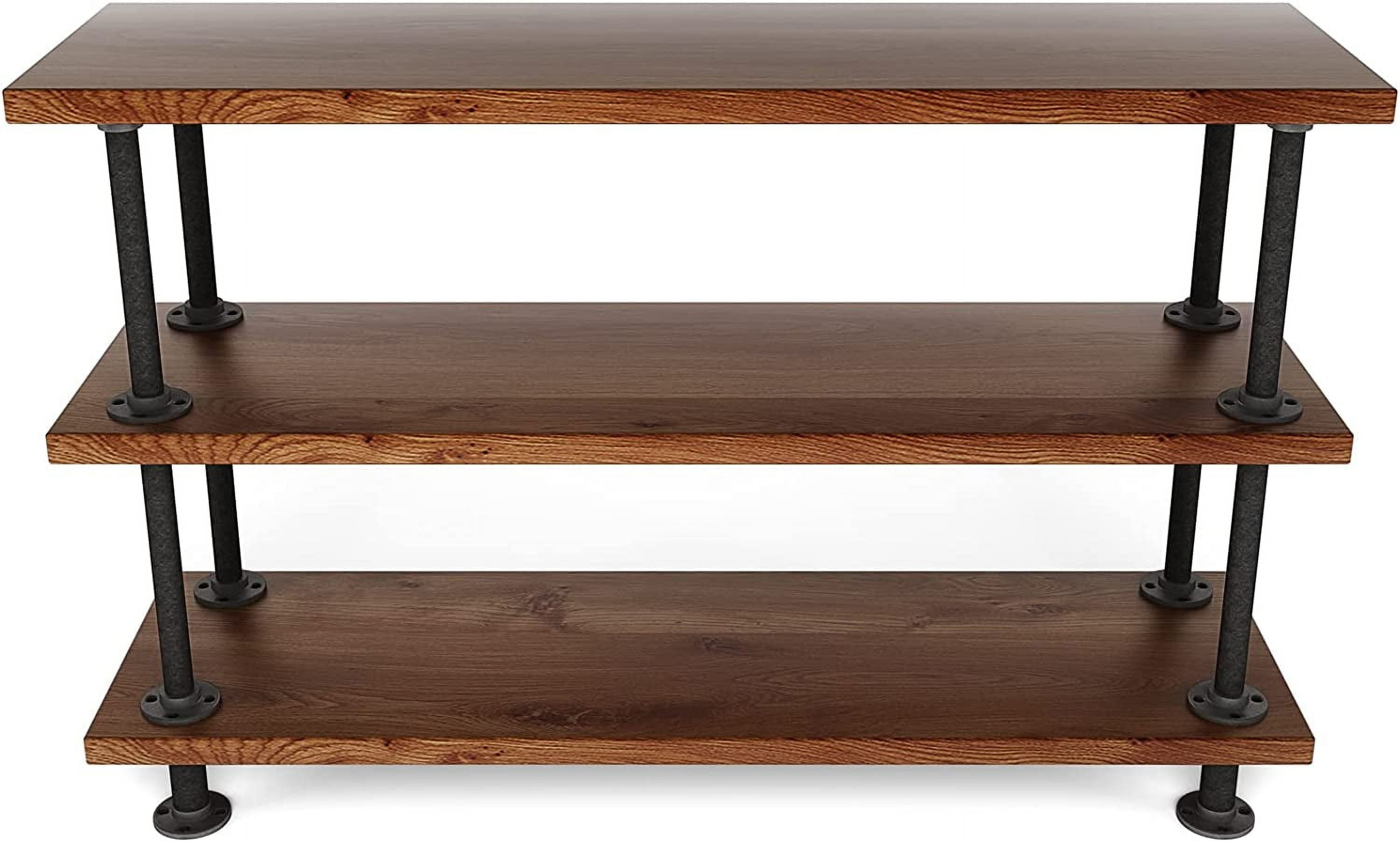 3-Tier Industrial Pipe Table Leg Set, Iron Pipes Base Legs Rustic Iron ...