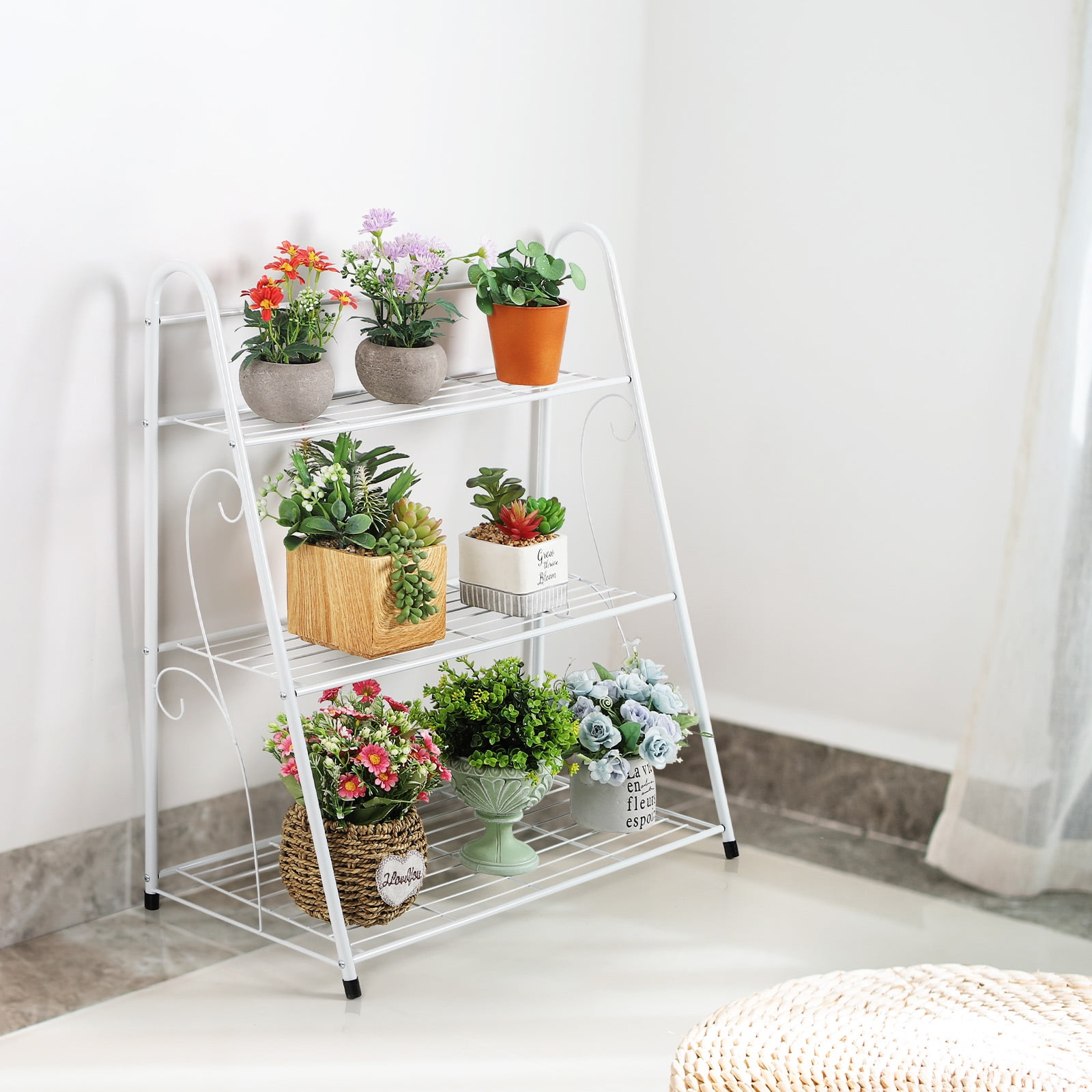 3 Tier Iron Plant Rack, Multifunctional Flower Display Rack, Home ...