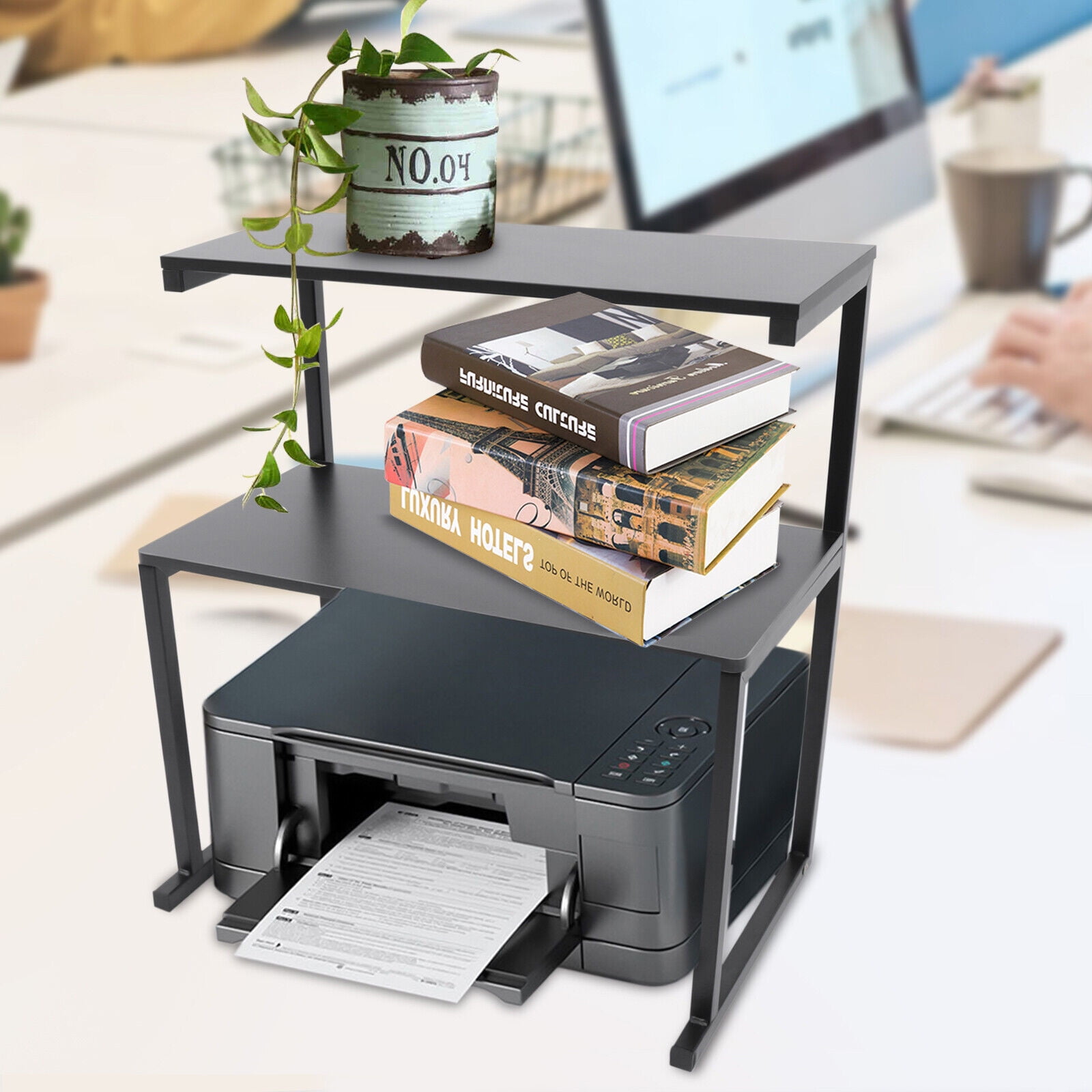 3 Tier Iron Printer Stand Desk Shelf Storage Home Office Computer ...