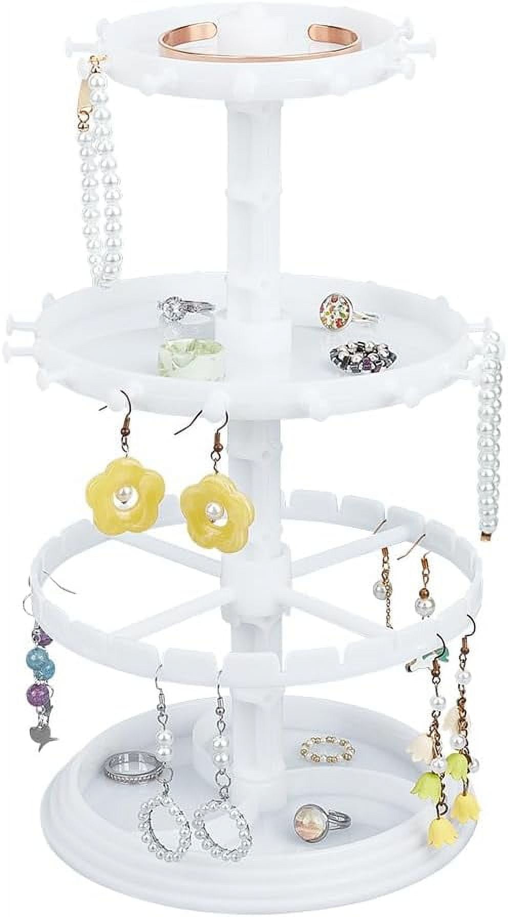 3-Tier Jewelry Organizer Stand Rotatable Acrylic Jewelry Display Holder ...