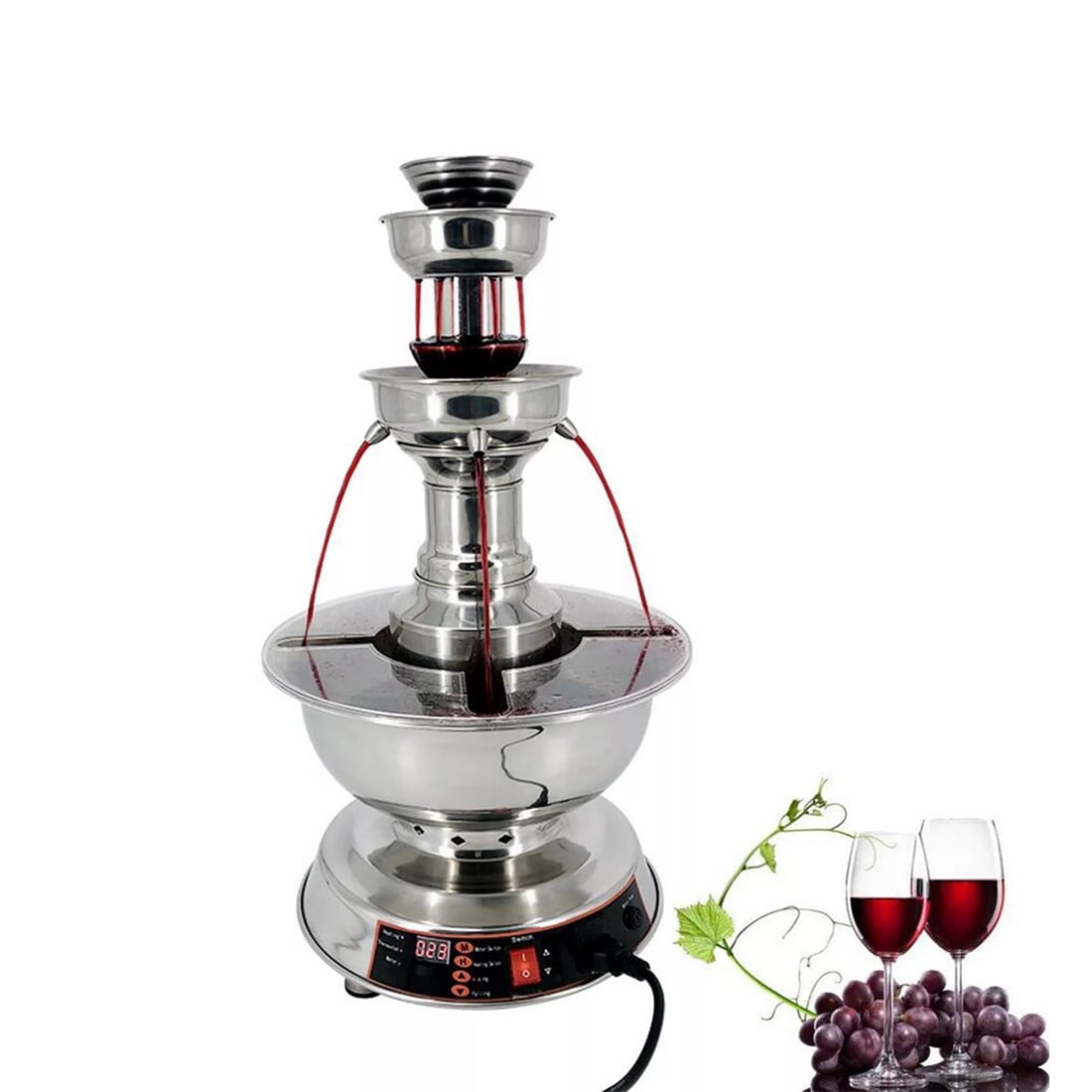 3 Tier Juice Fountain Machine Red Wine Juice Drink Waterfall Machine ...
