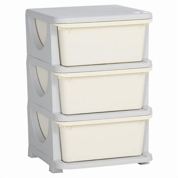 3 Tier Kids Storage Unit, 3 Drawer Chest Toy Organizer Plastic Bins for ...
