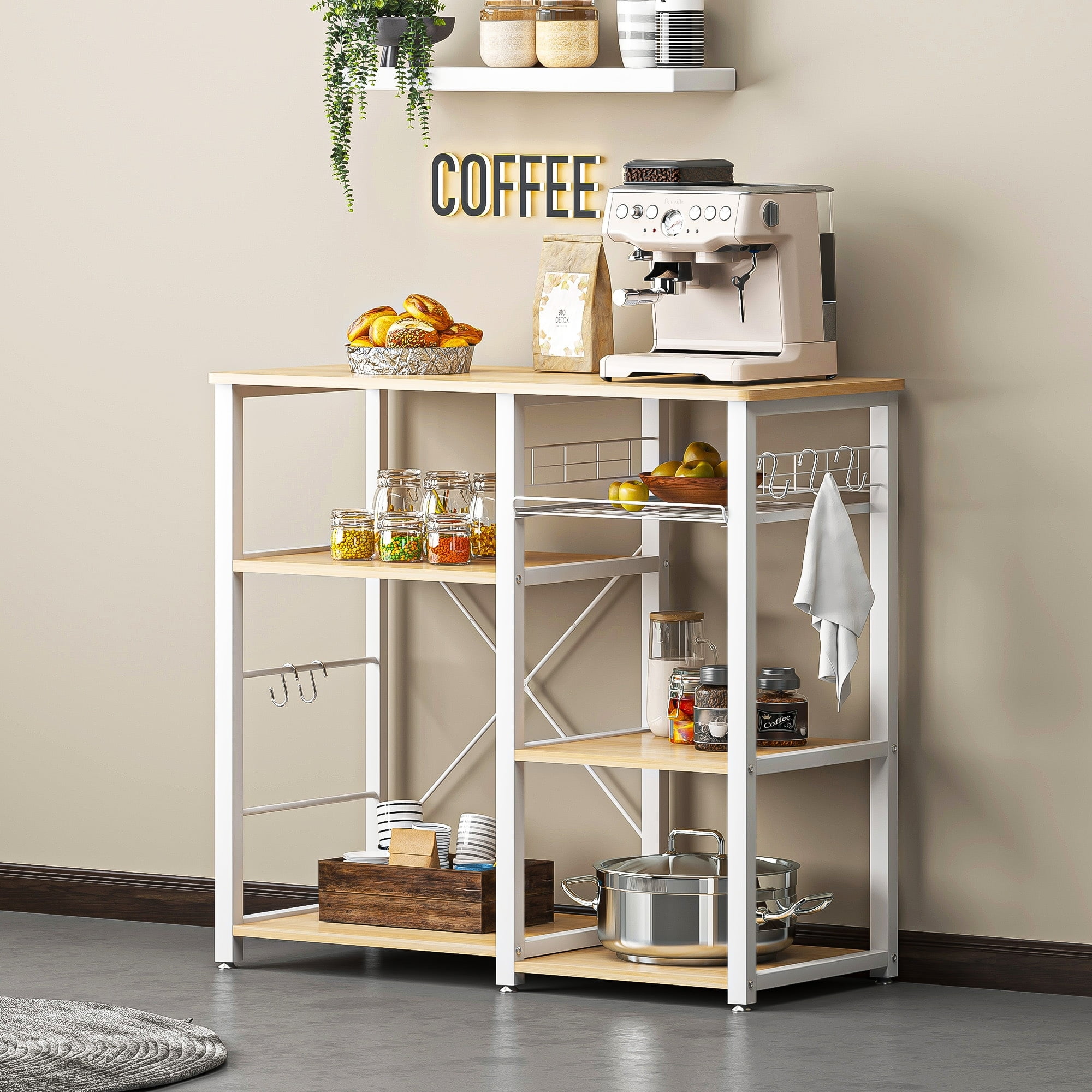 3-Tier Kitchen Baker Rack Utility Microwave Oven Stand Maple - Walmart.com