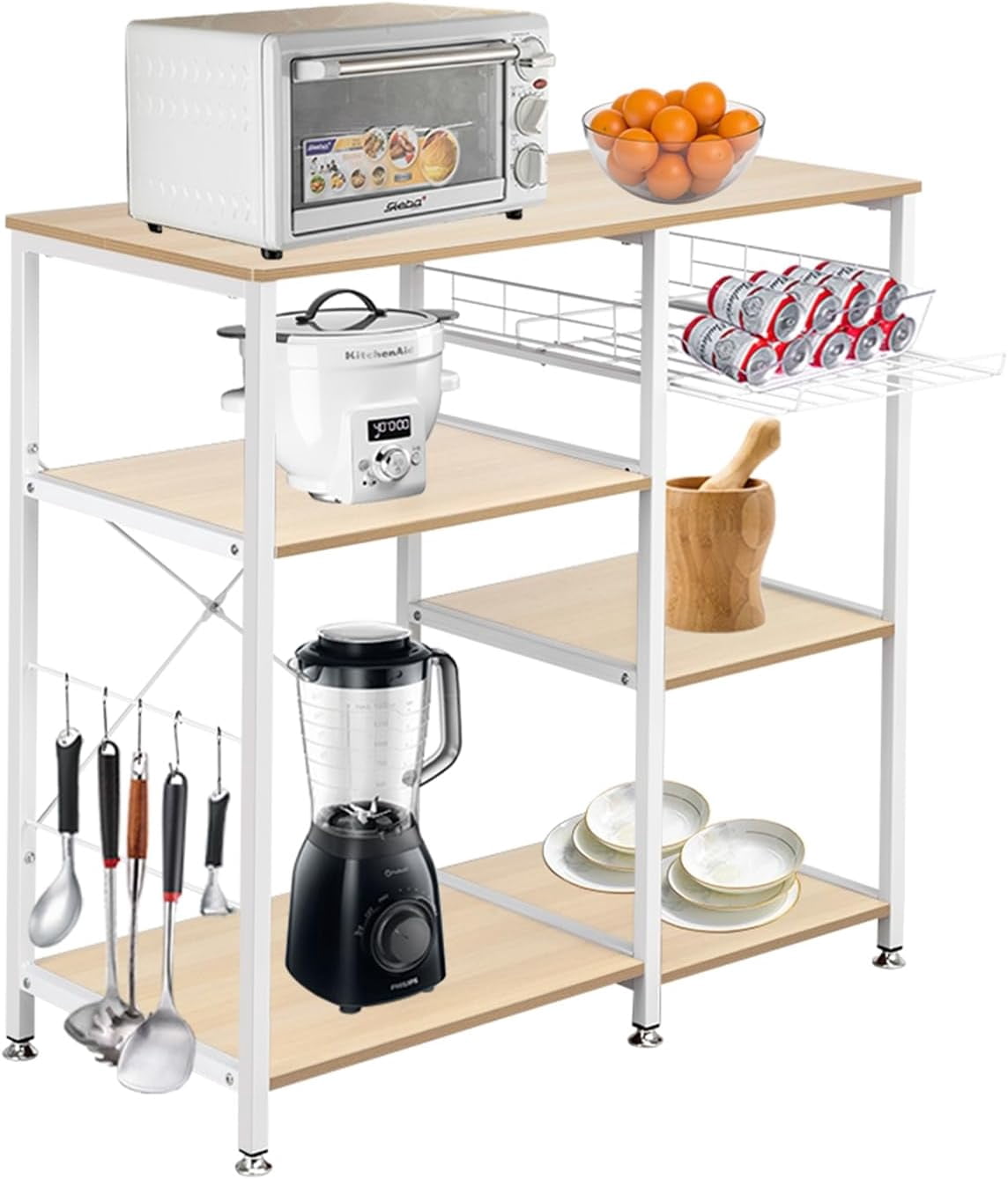 3-Tier Kitchen Baker's Rack Utility Microwave Oven Stand Storage Cart ...