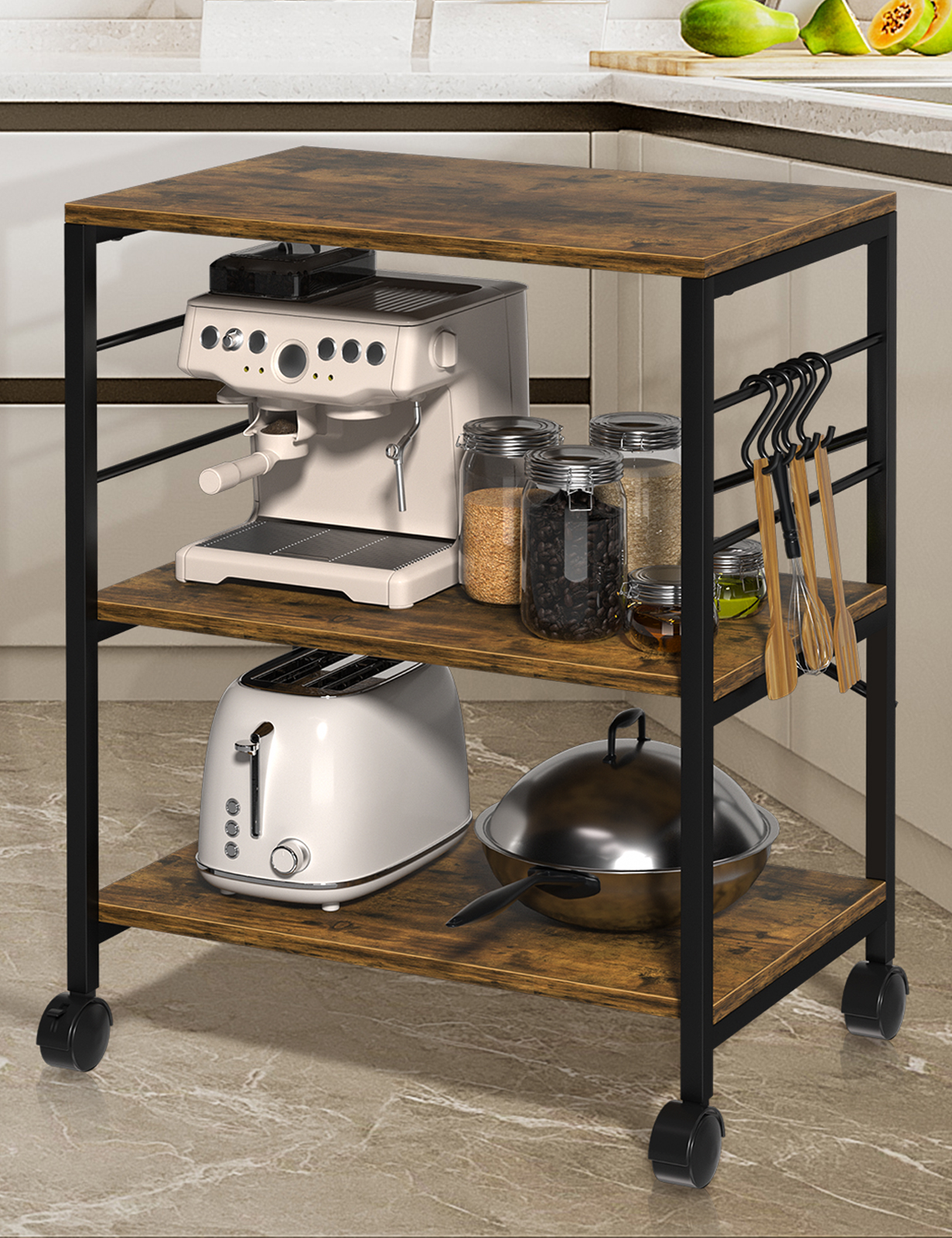 Kitchen Utility Cart with 3 Shelf - Walmart.com