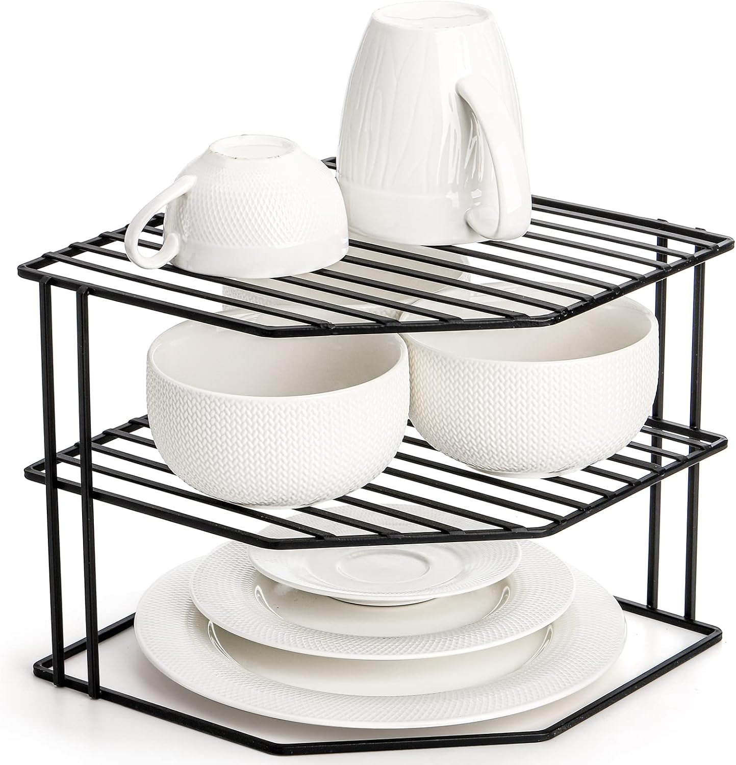 3-Tier Kitchen Corner Shelf Rack Counter and Cabinet Organizer, 9x9x7.5 ...