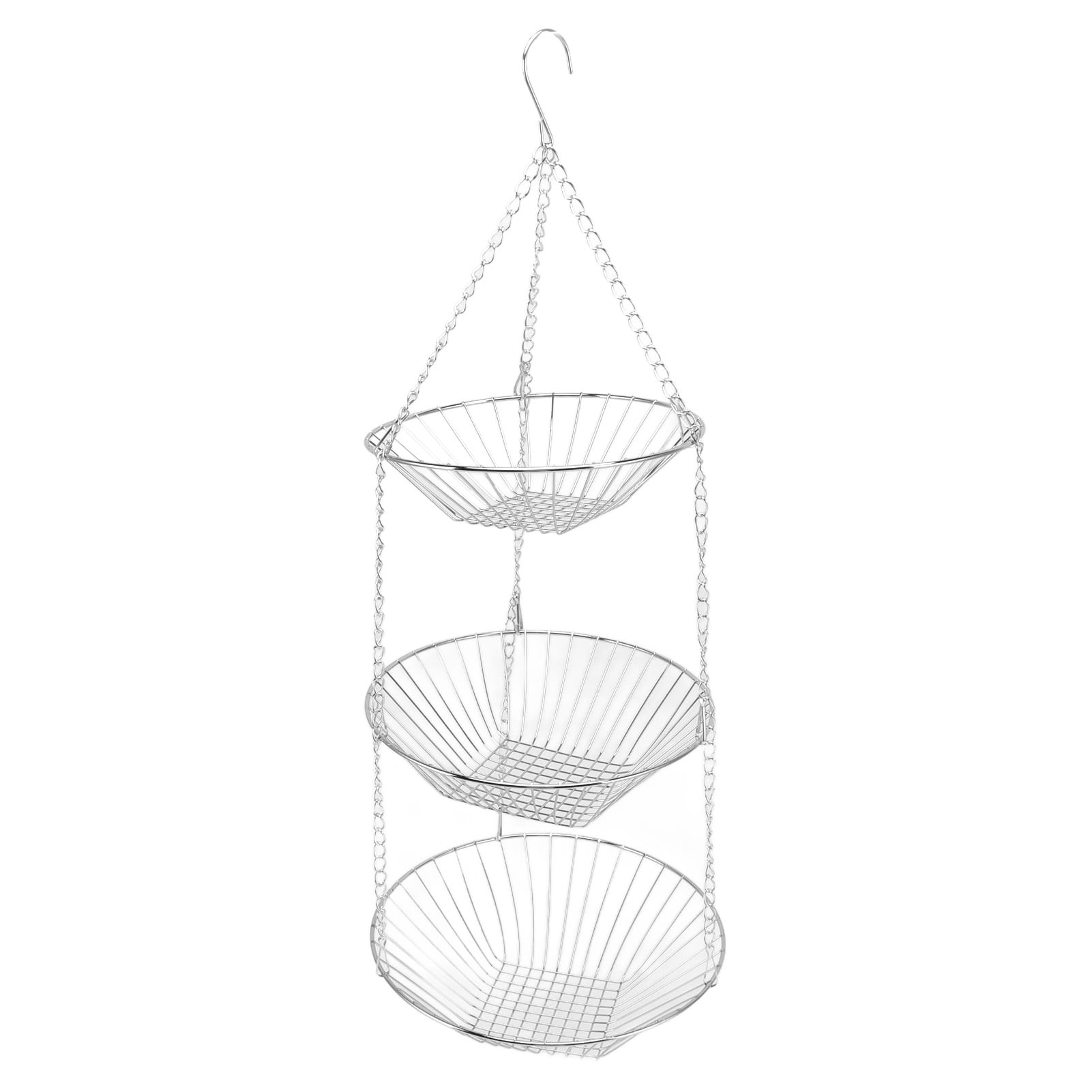 3 Tier Kitchen Hanging Fruit Basket Iron Wire Fruit Vegetable Flower ...