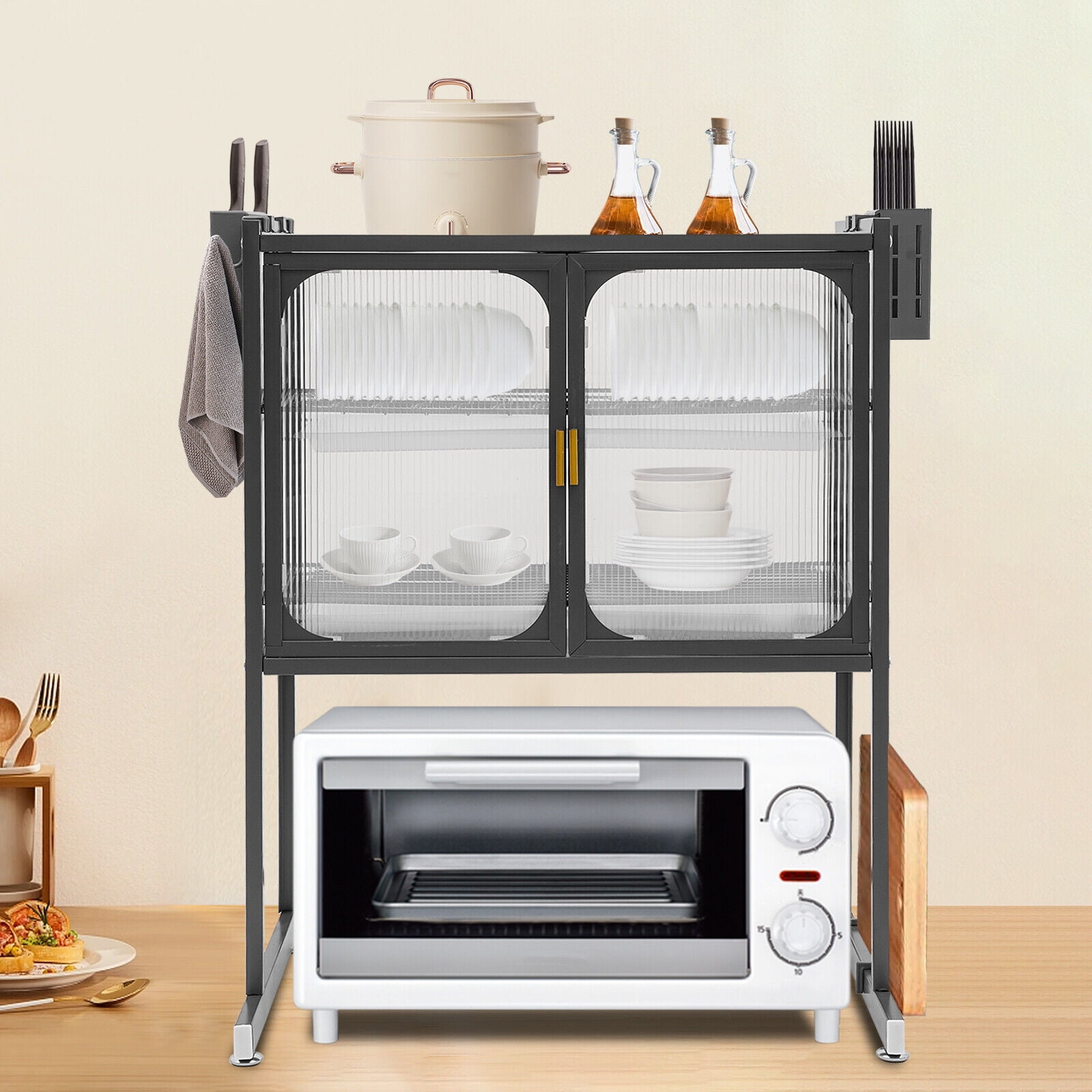 3 Tier Kitchen Rack Adjustable Metal Shelf Kitchen Storage Rack 57*37 ...