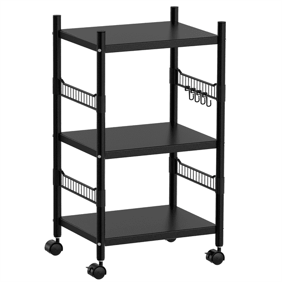GPED 3-Tier Kitchen Rolling Cart Utility Shelf Microwave Stand with ...
