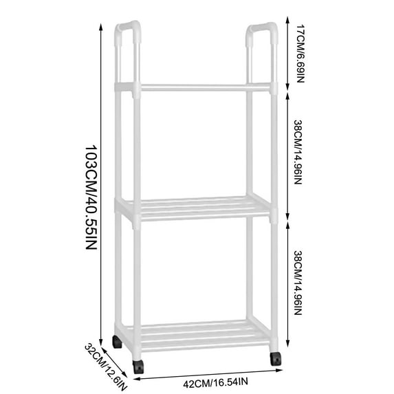 3-Tier Kitchen Storage Rack with Wheels, Heavy Duty Microwave and ...