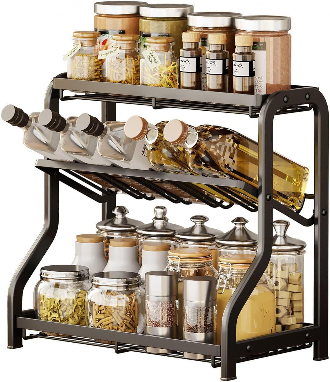 3 Tier Large Capacity Spice Rack Organizer,Spices Organizers and ...
