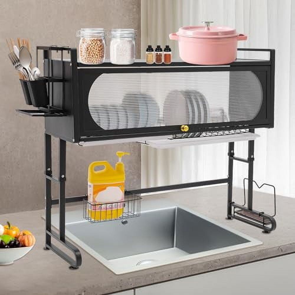 3-Tier Large Dish Drainer Rack, Over The Sink Dish Drying Rack Kitchen ...
